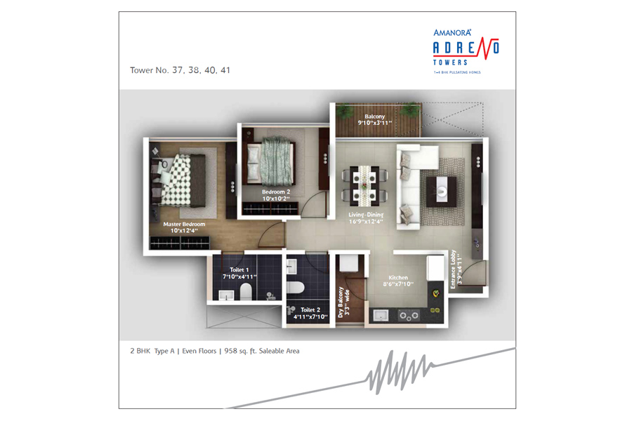 Amanora Adreno Towers in Magarpatta Road Pune - Price, Floor Plan ...